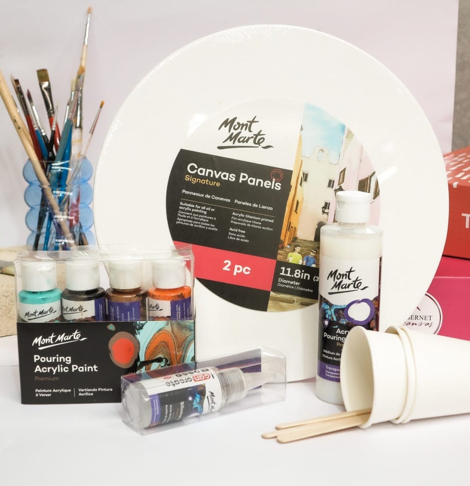 Paint Pouring Craft Kit - Cabernet & Canvas